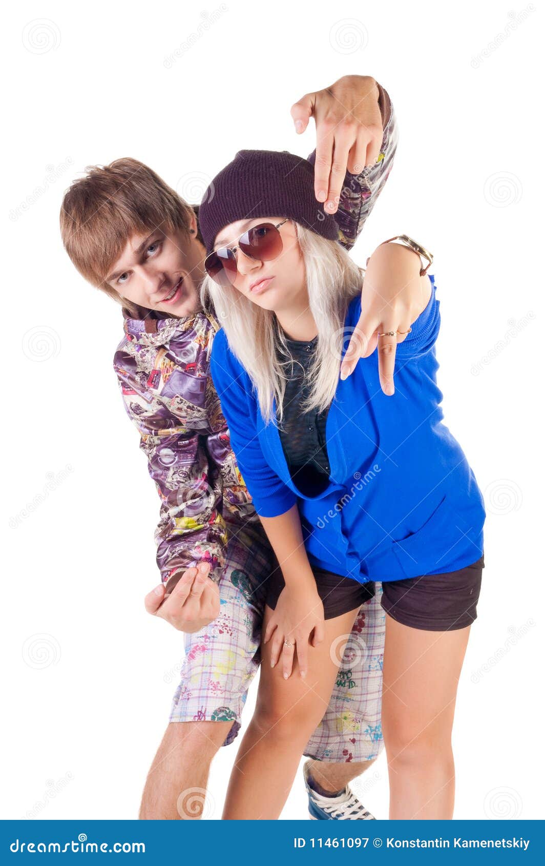 Teenage Smiling Rap Couple. Stock Image - Image of beauty, rapper: 11461097