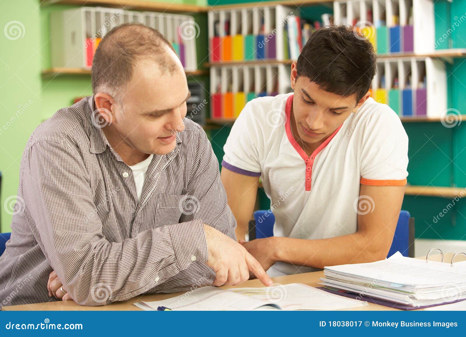 Teenage Student in Classroom with Tutor Stock Image - Image of lecturer ...