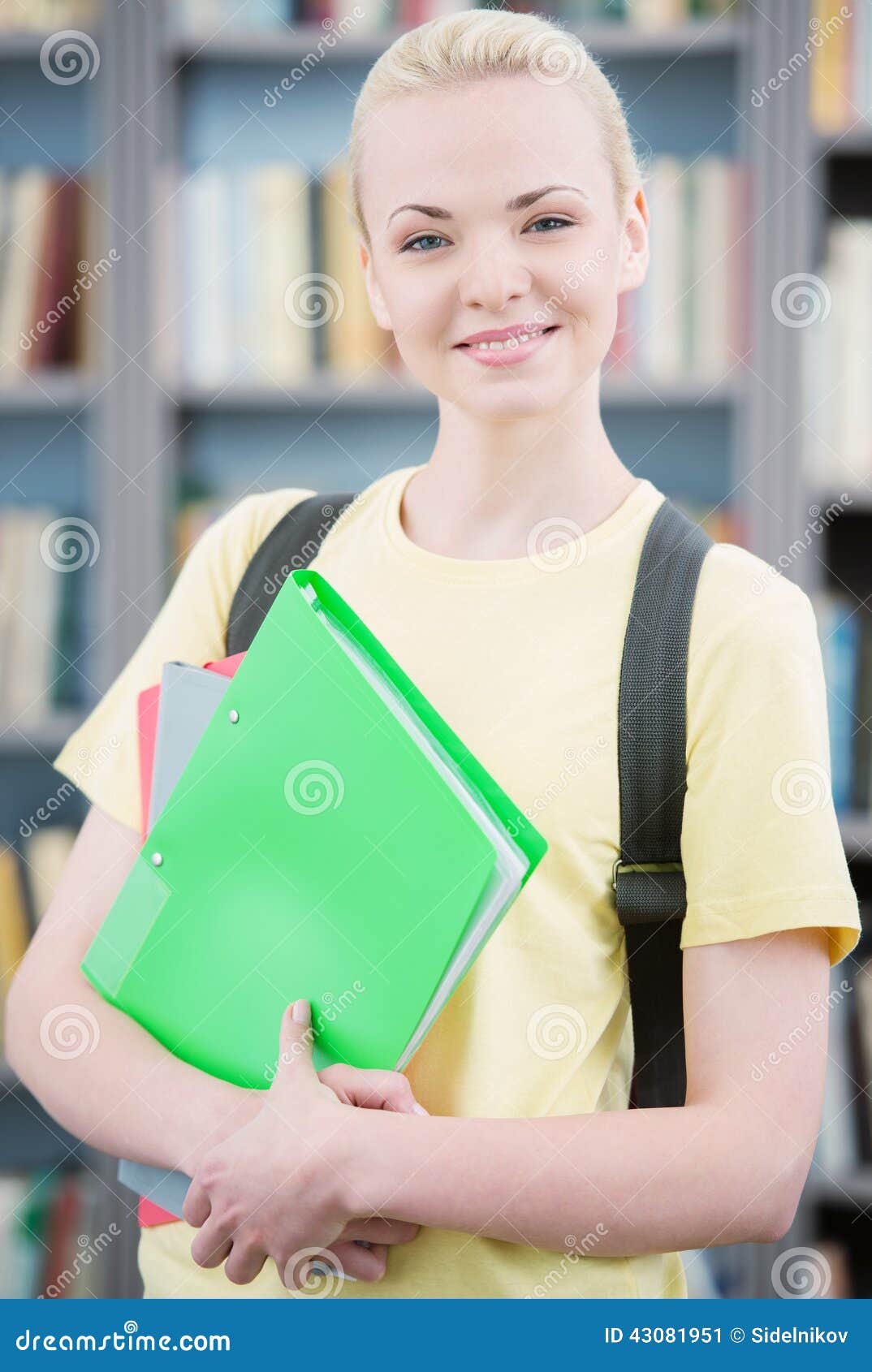 Teenage Student with Folders Stock Image - Image of clothing, people ...