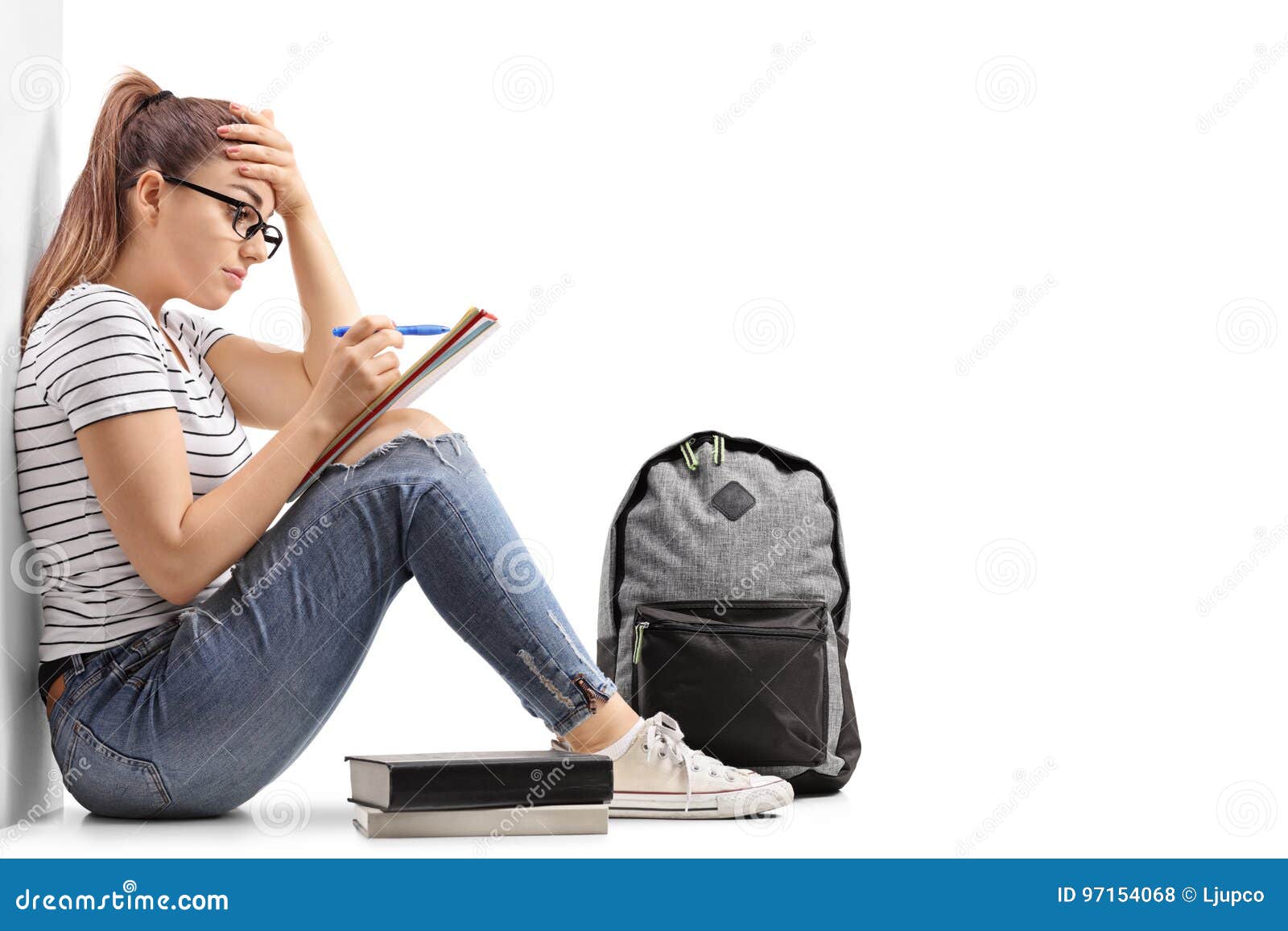 Teenage Student Having Difficulty Studying Stock Photo - Image of ...