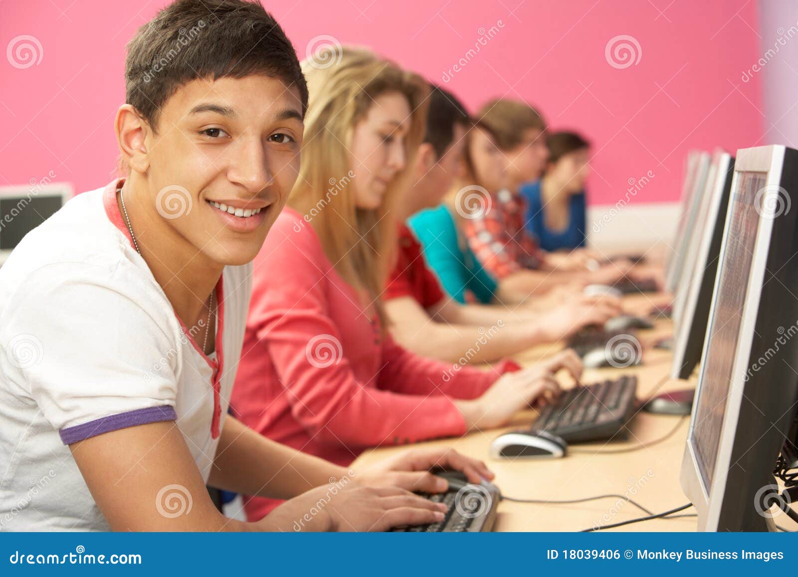 Teenage Students in it Class Using Computers Stock Photo - Image of ...