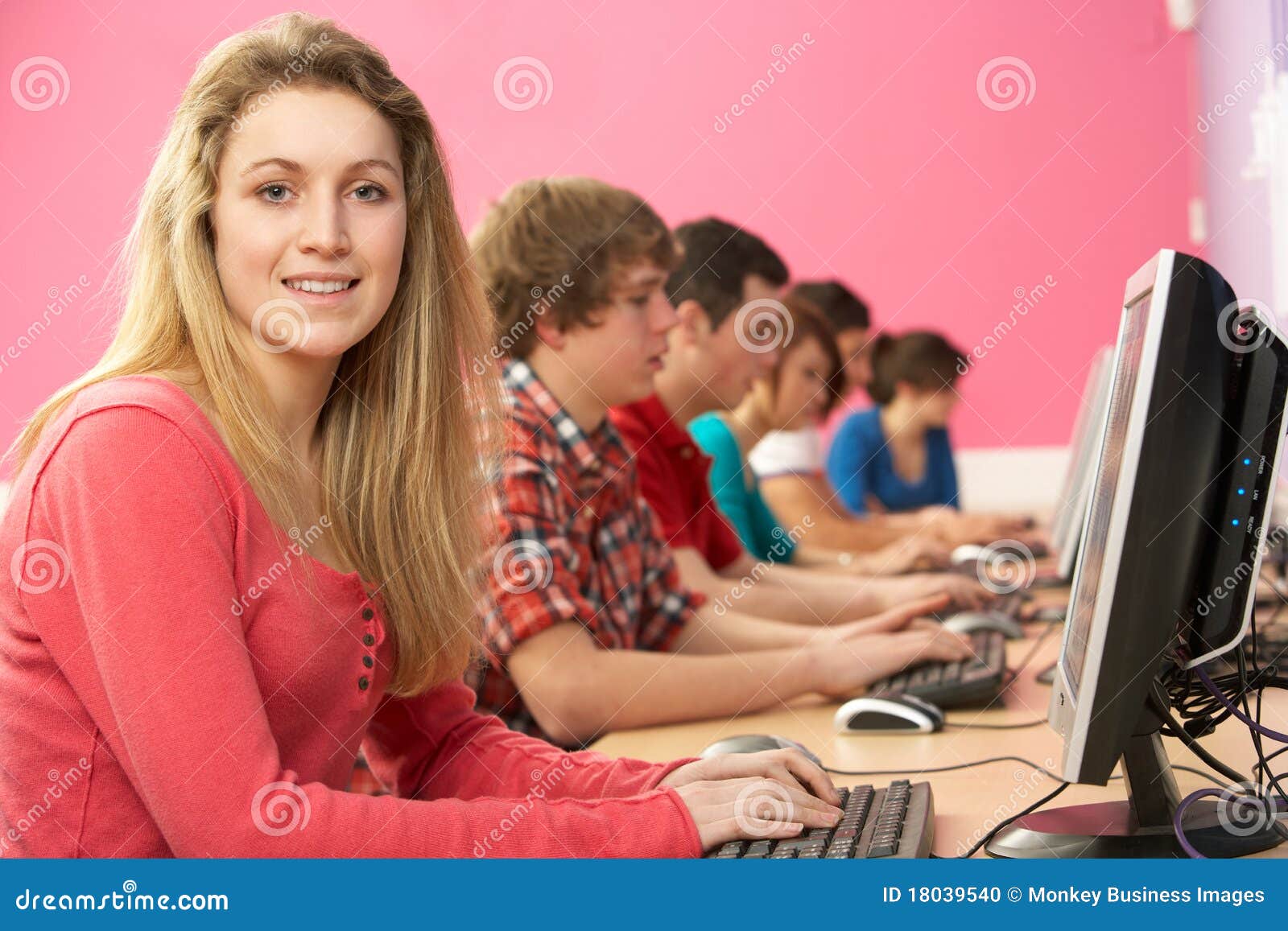 Teenage Students in it Class Using Computers Stock Photo - Image of ...