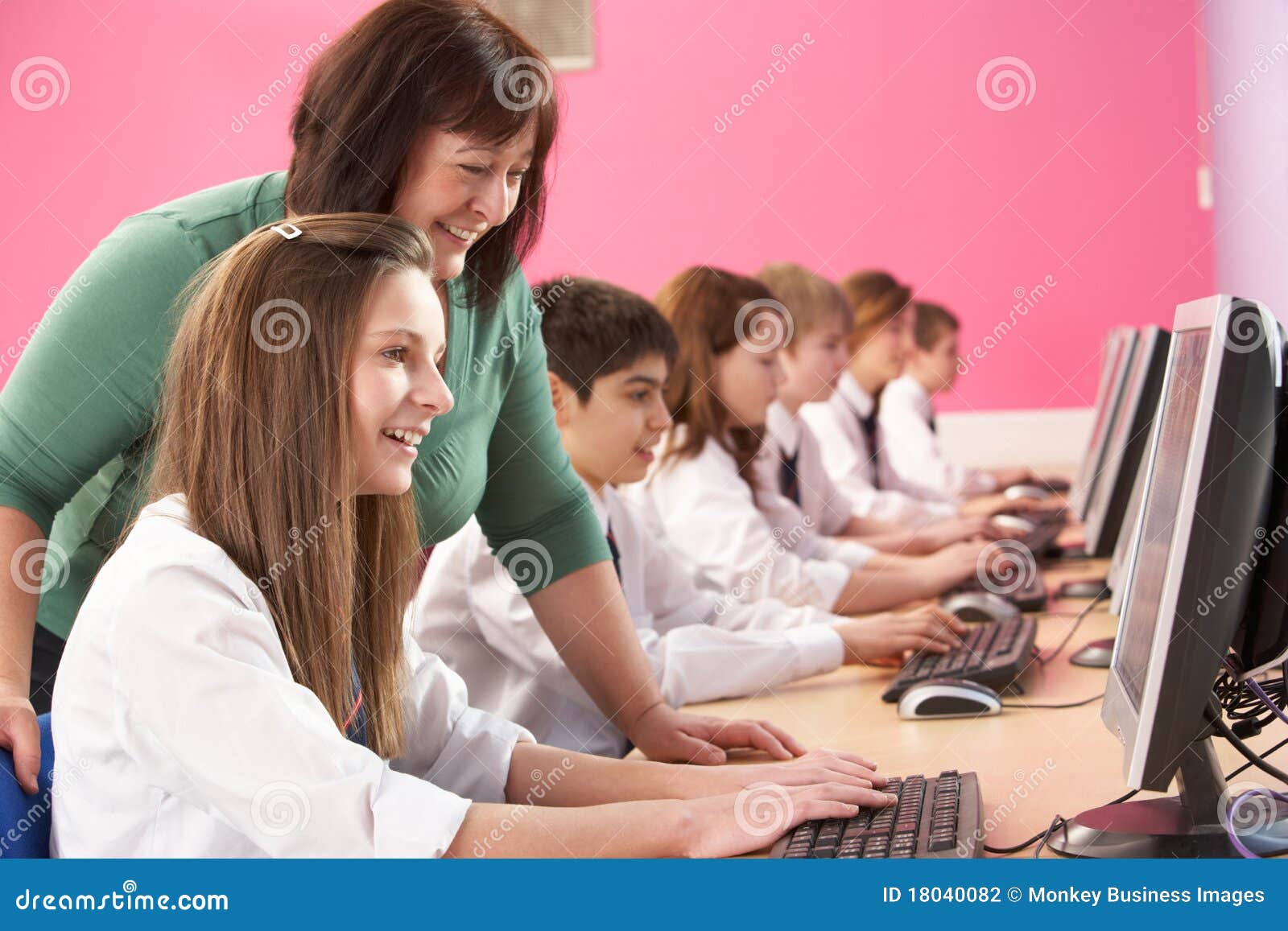 Teenage Students in it Class Using Computers Stock Photo - Image of ...