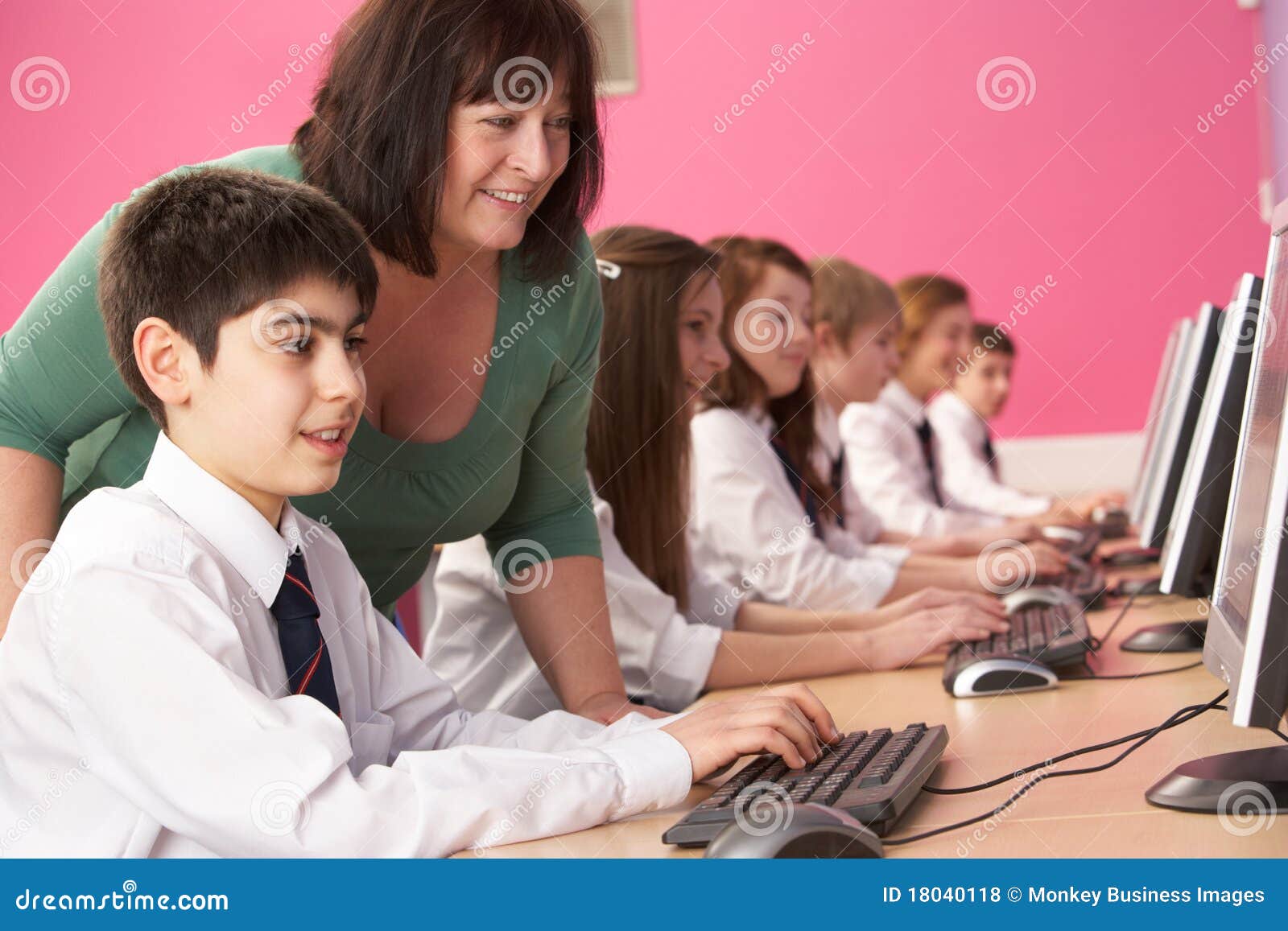 Teenage Students in it Class Using Computers Stock Photo - Image of ...