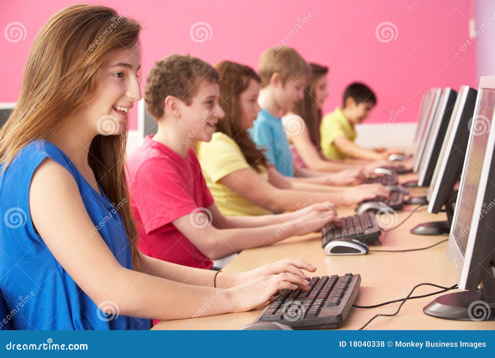 Teenage Students in it Class Using Computers Stock Photo - Image of ...