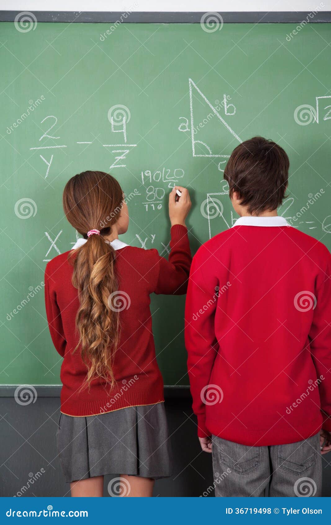 Teenage Students Solving Mathematics on Board Stock Photo - Image of ...