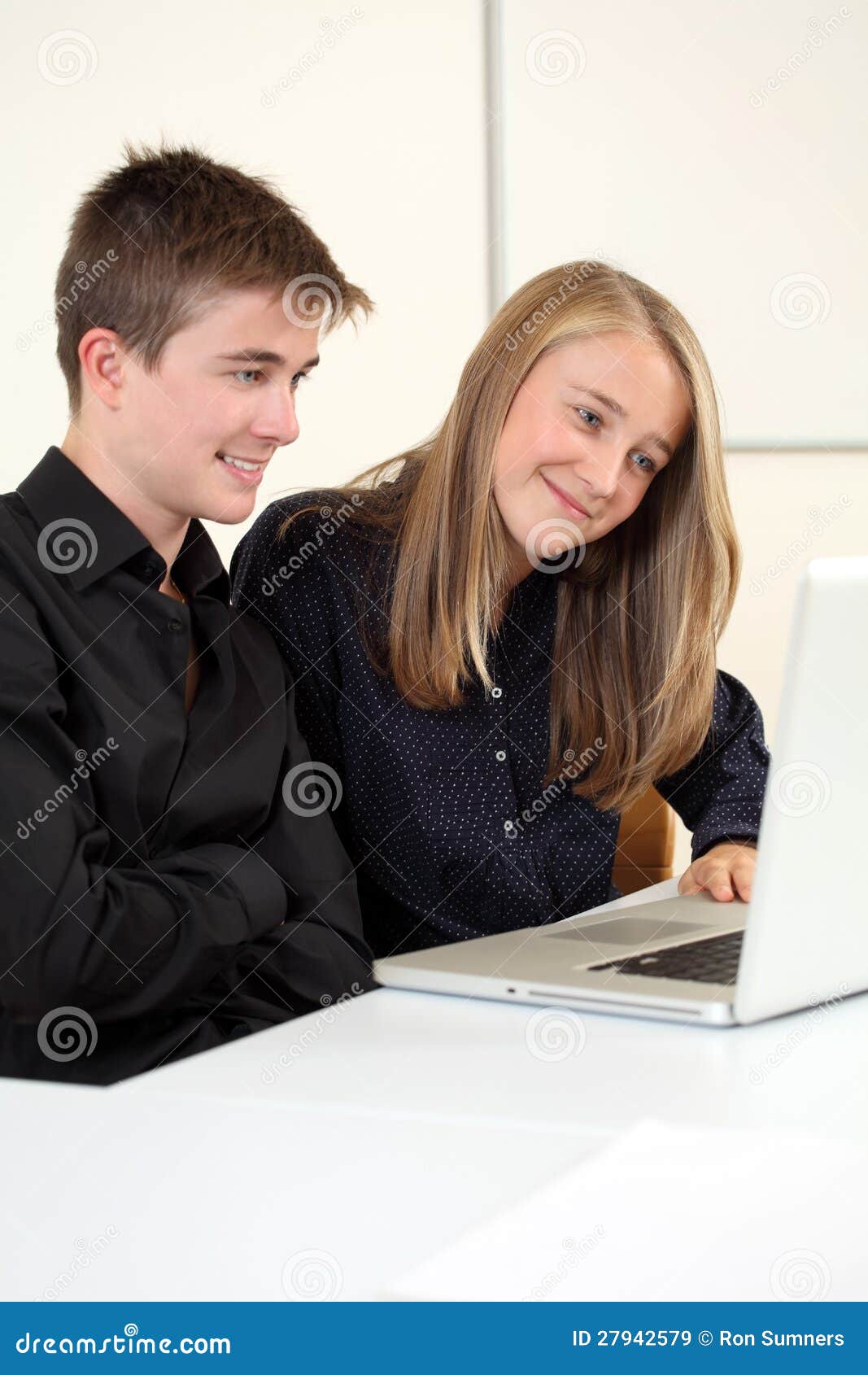 Teenage Students Working on Computer Stock Image - Image of expression ...