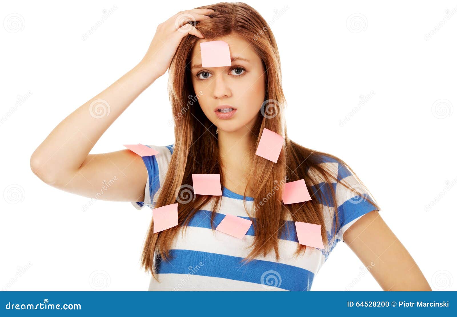 Teenage Woman Covered with Post it Notes Stock Photo - Image of paper ...