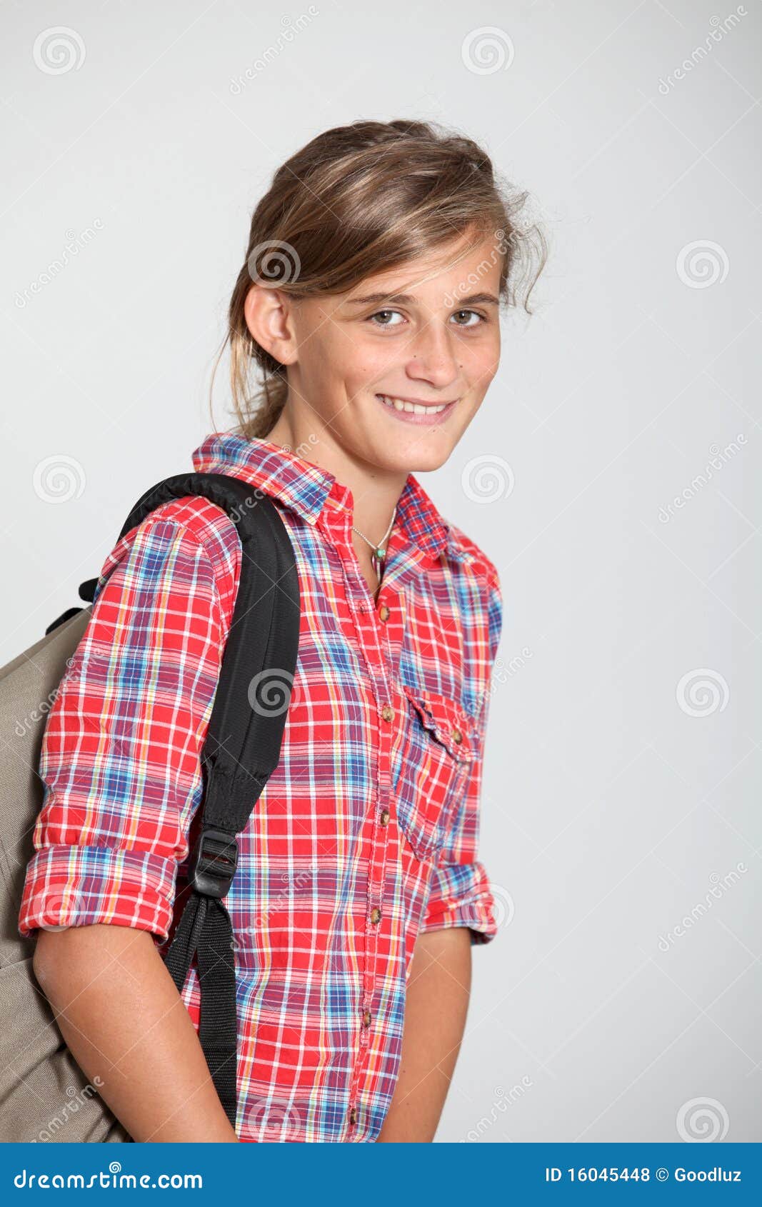 Teenaged girl stock photo. Image of school, standing - 16045448