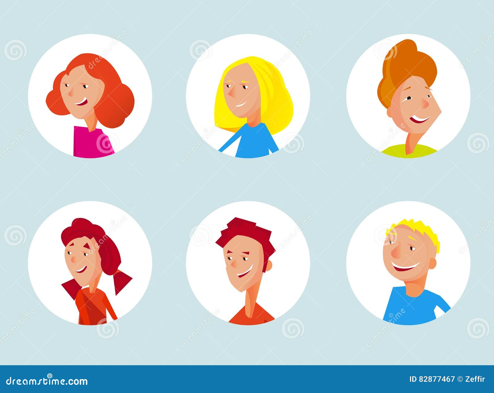 Teenager Avatars Collection Stock Vector - Illustration of joyfull ...