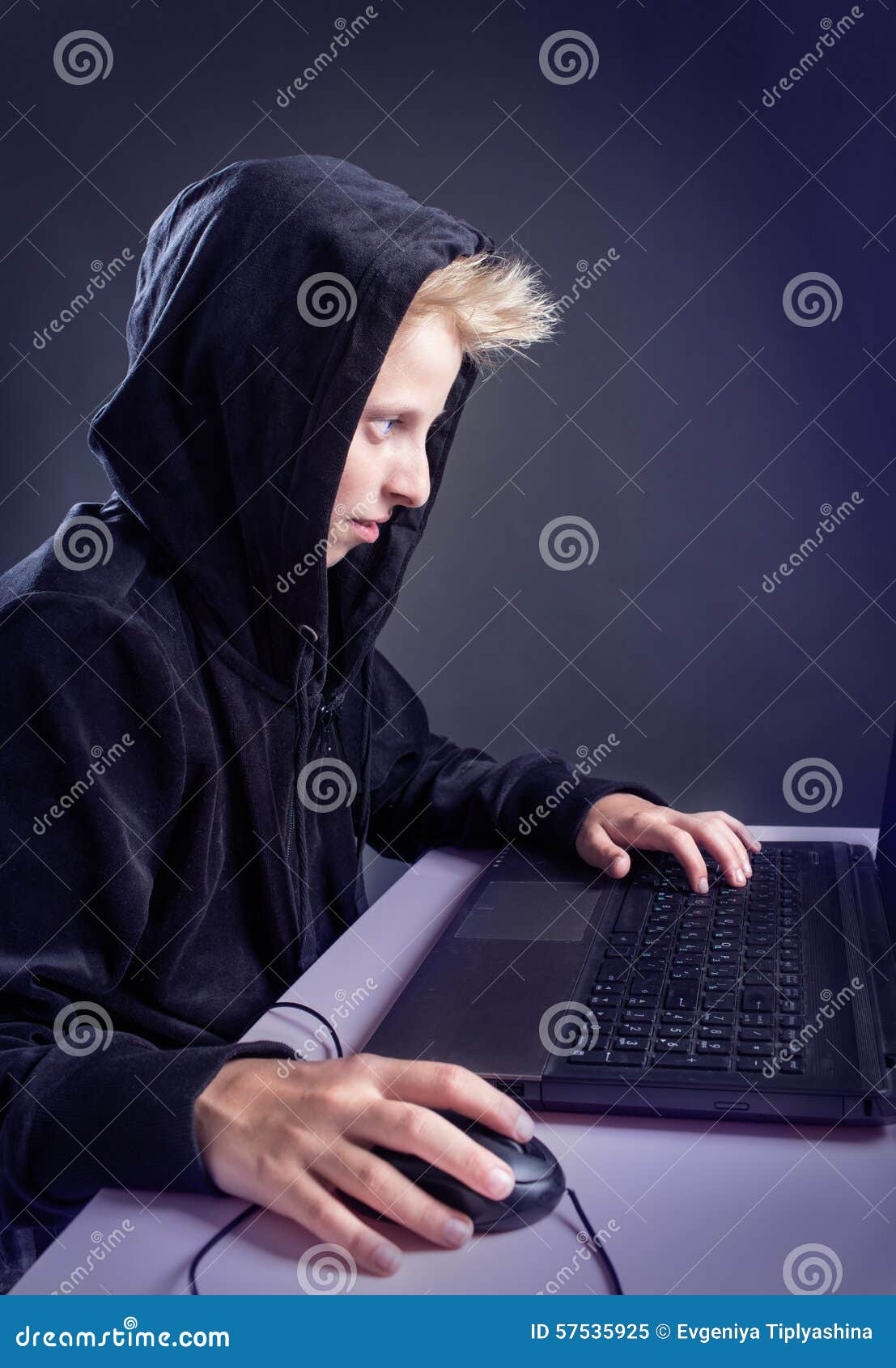 Teenager behind a computer stock image. Image of lifestyle - 57535925