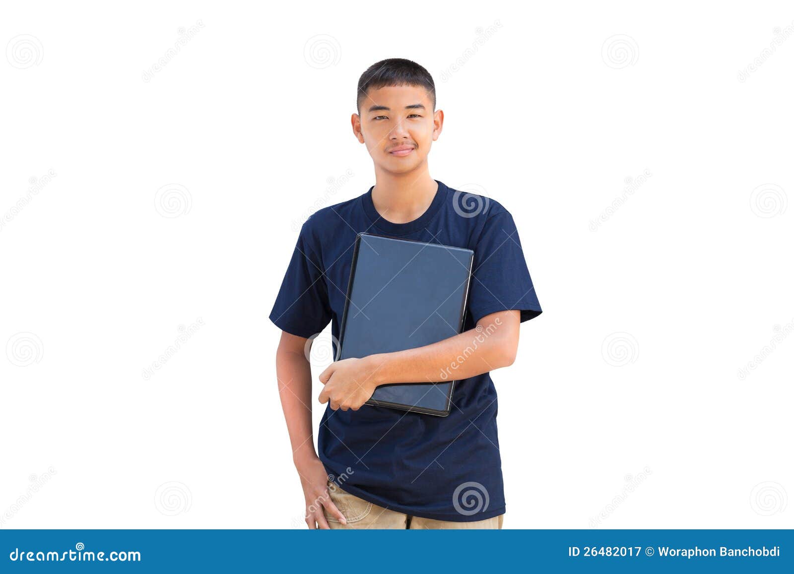 Teenager Boy Hugging Laptop Computer Stock Image - Image of expression ...