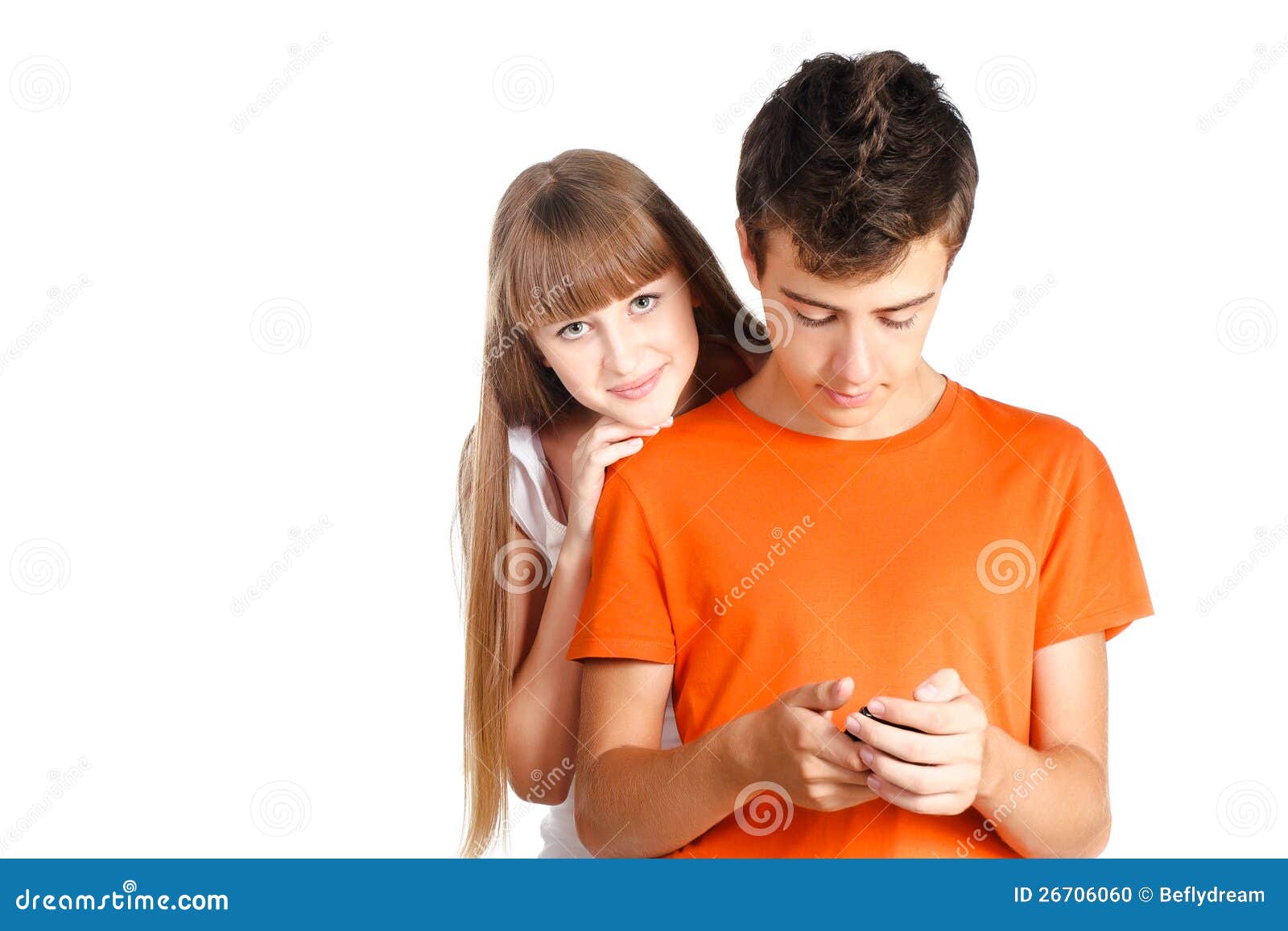 Teenager Boy Texting with His Girlfriend Stock Photo - Image of couple ...