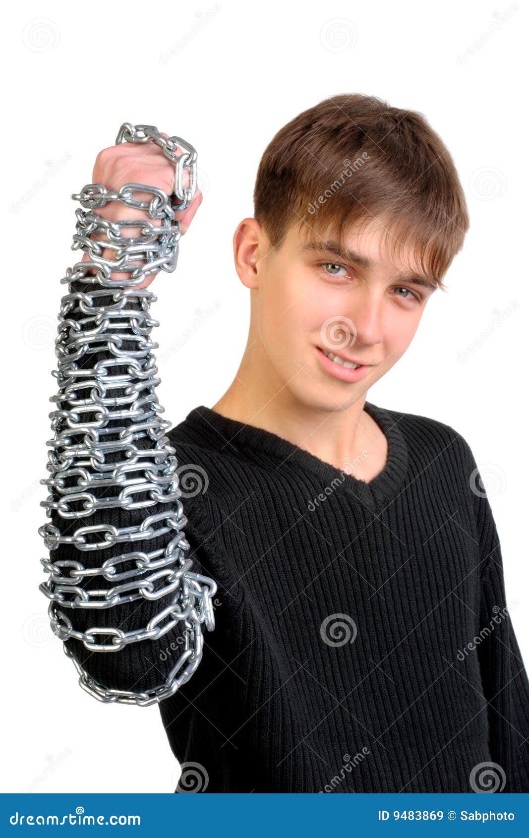 An Arm With A Chain Twist. Concept Of Leadership And Determination ...