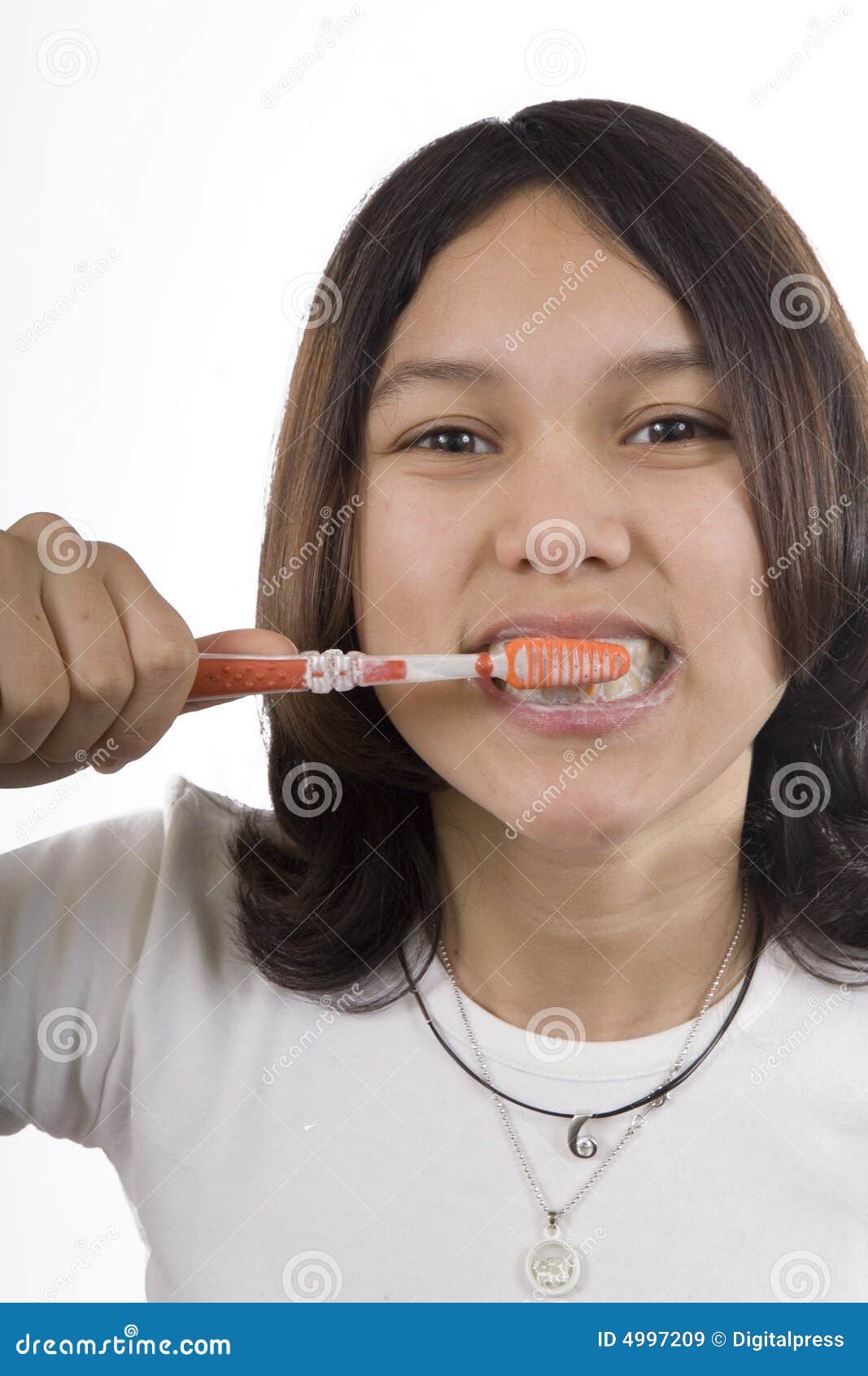 Teenager cleans teeth stock image. Image of hygiene, toothbrush - 4997209