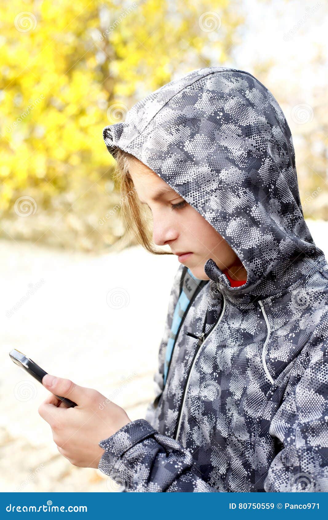 Teenager Communicates by Phone Stock Image - Image of media, identity ...