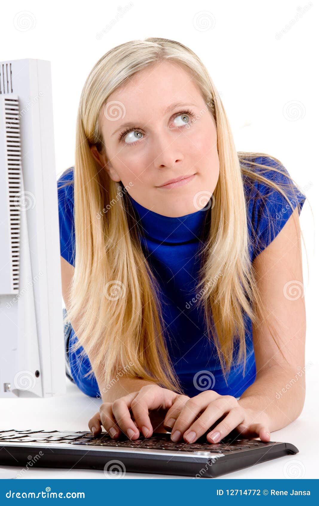 Teenager on Computer stock photo. Image of happy, expression - 12714772