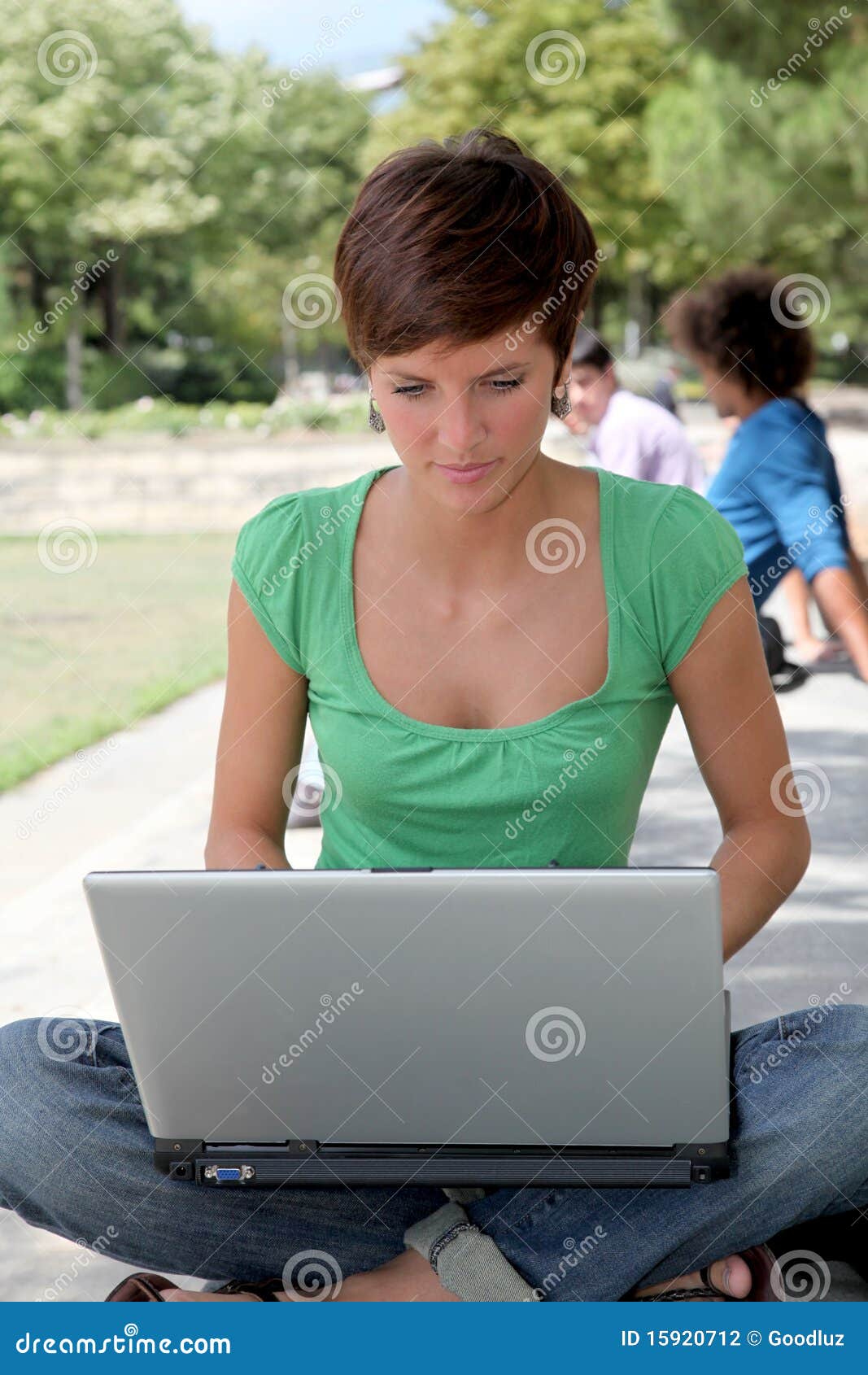 Teenager with computer stock photo. Image of university - 15920712