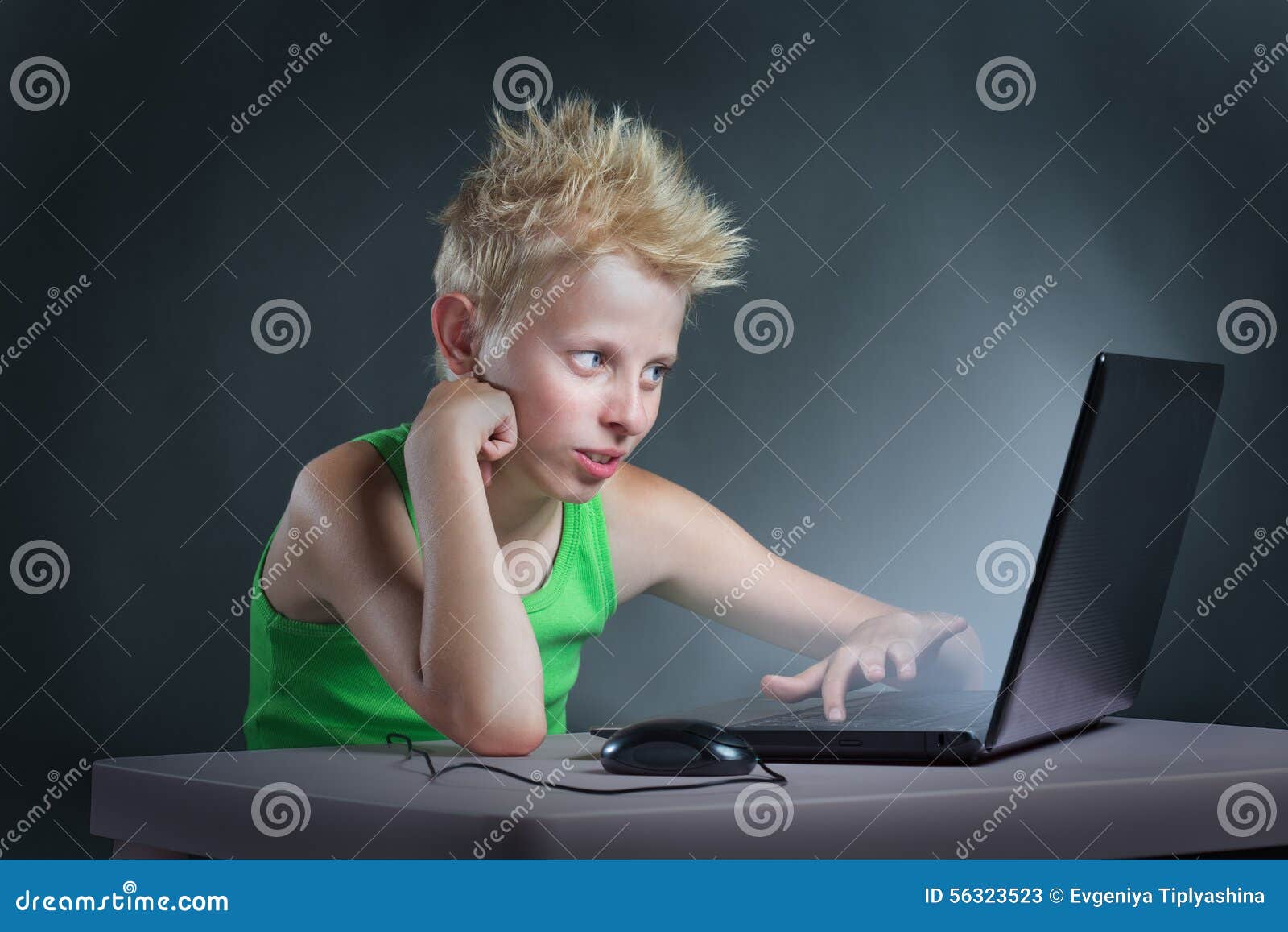 Teenager at a computer stock image. Image of student - 56323523