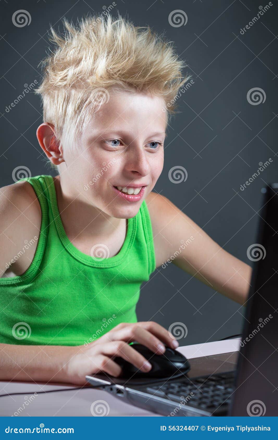 Teenager at a computer stock image. Image of happy, hacker - 56324407