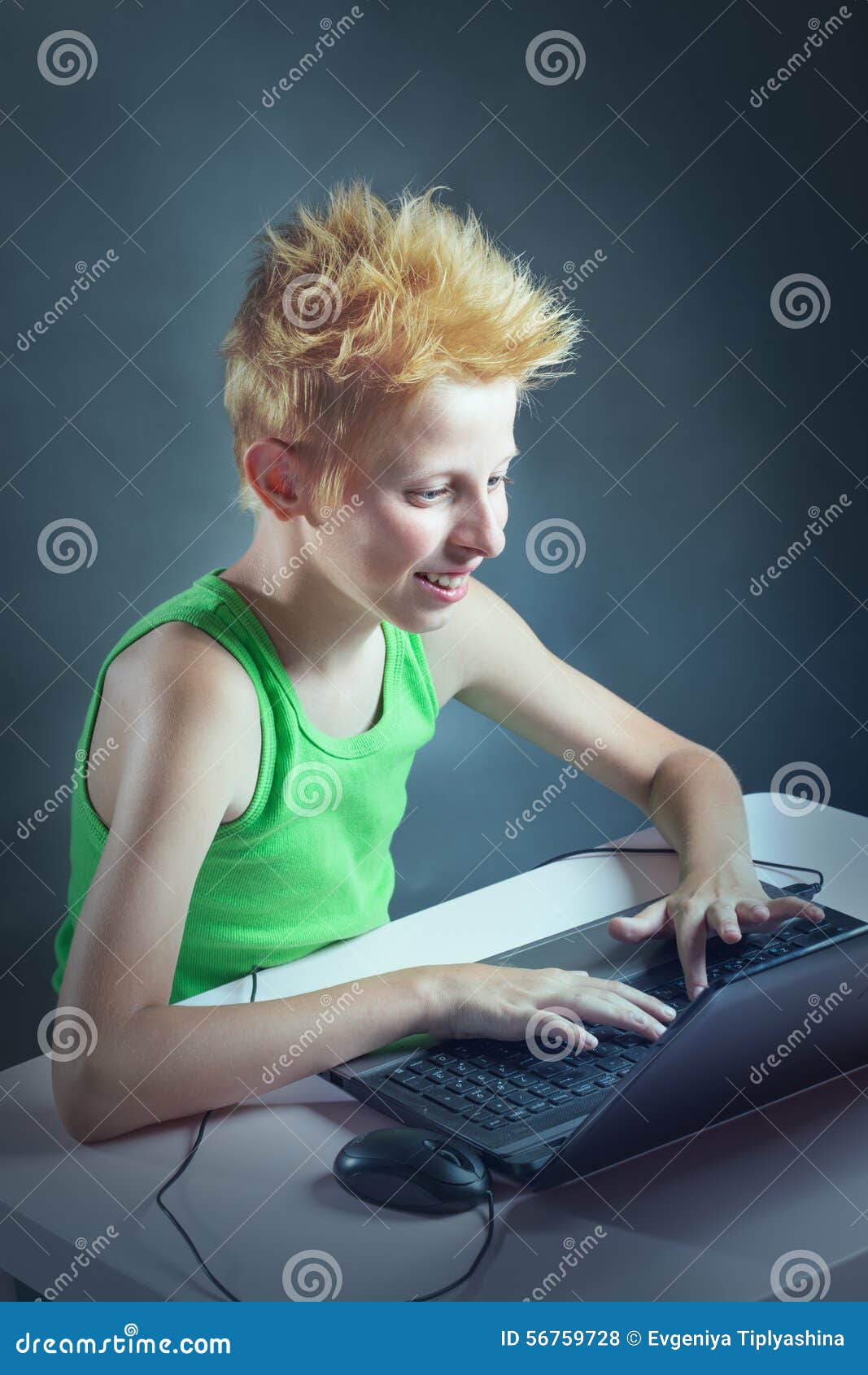 Teenager at a computer stock photo. Image of lifestyle - 56759728