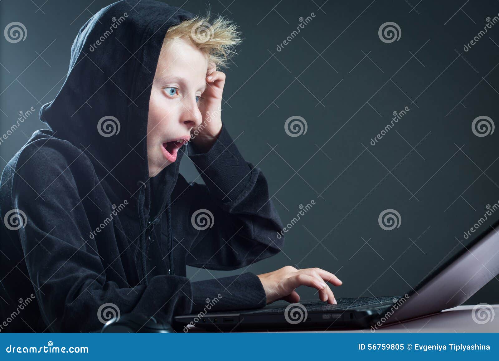 Teenager at a computer stock image. Image of caucasian - 56759805
