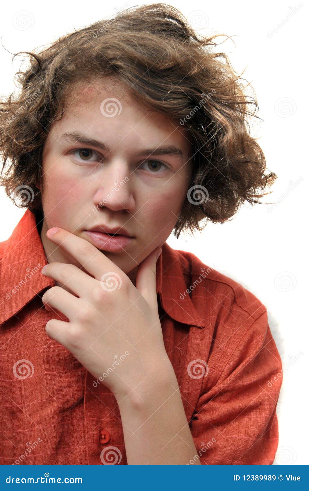 Teenager in deep thought stock image. Image of looking - 12389989