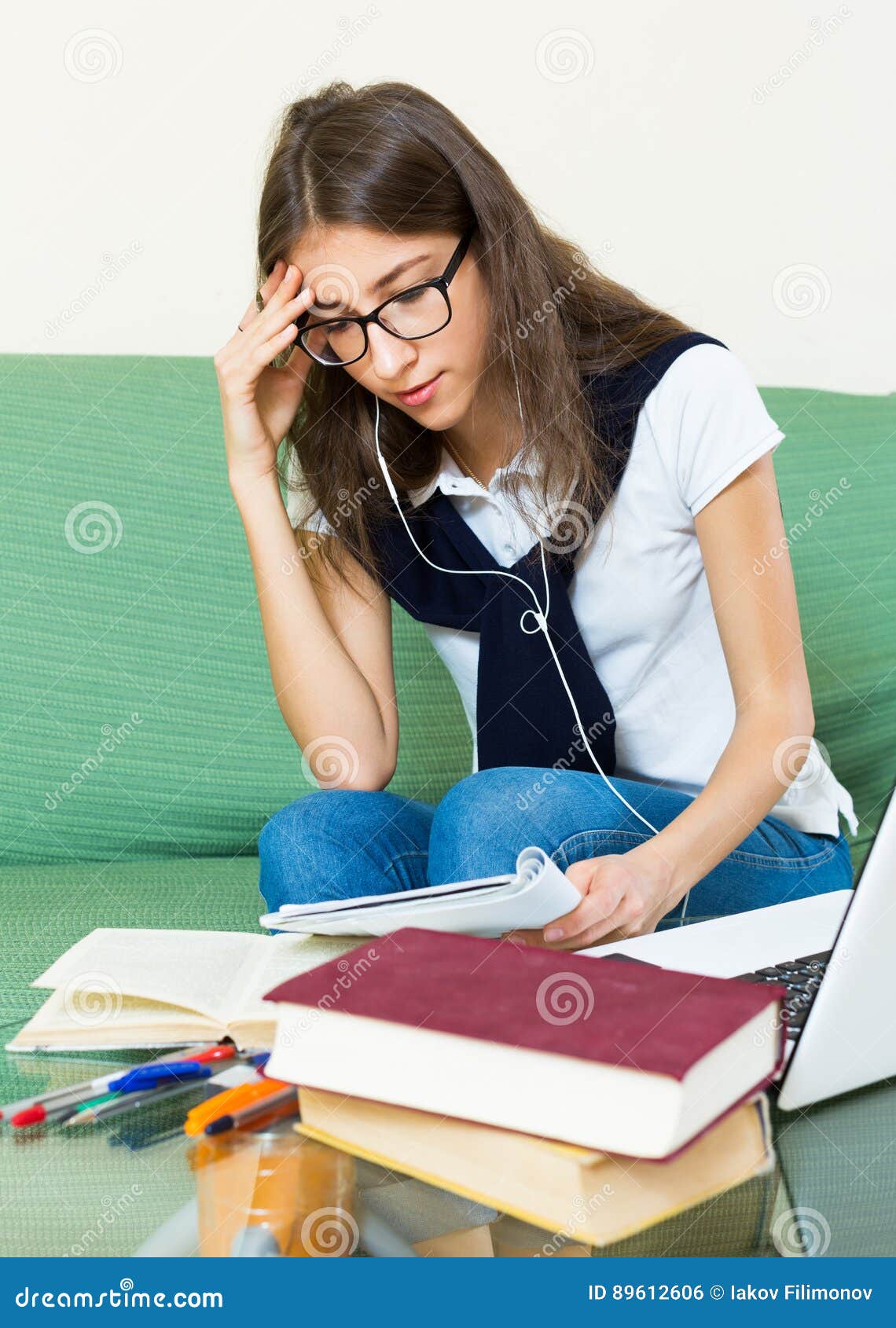 Teenager doing homework stock photo. Image of life, girl - 89612606
