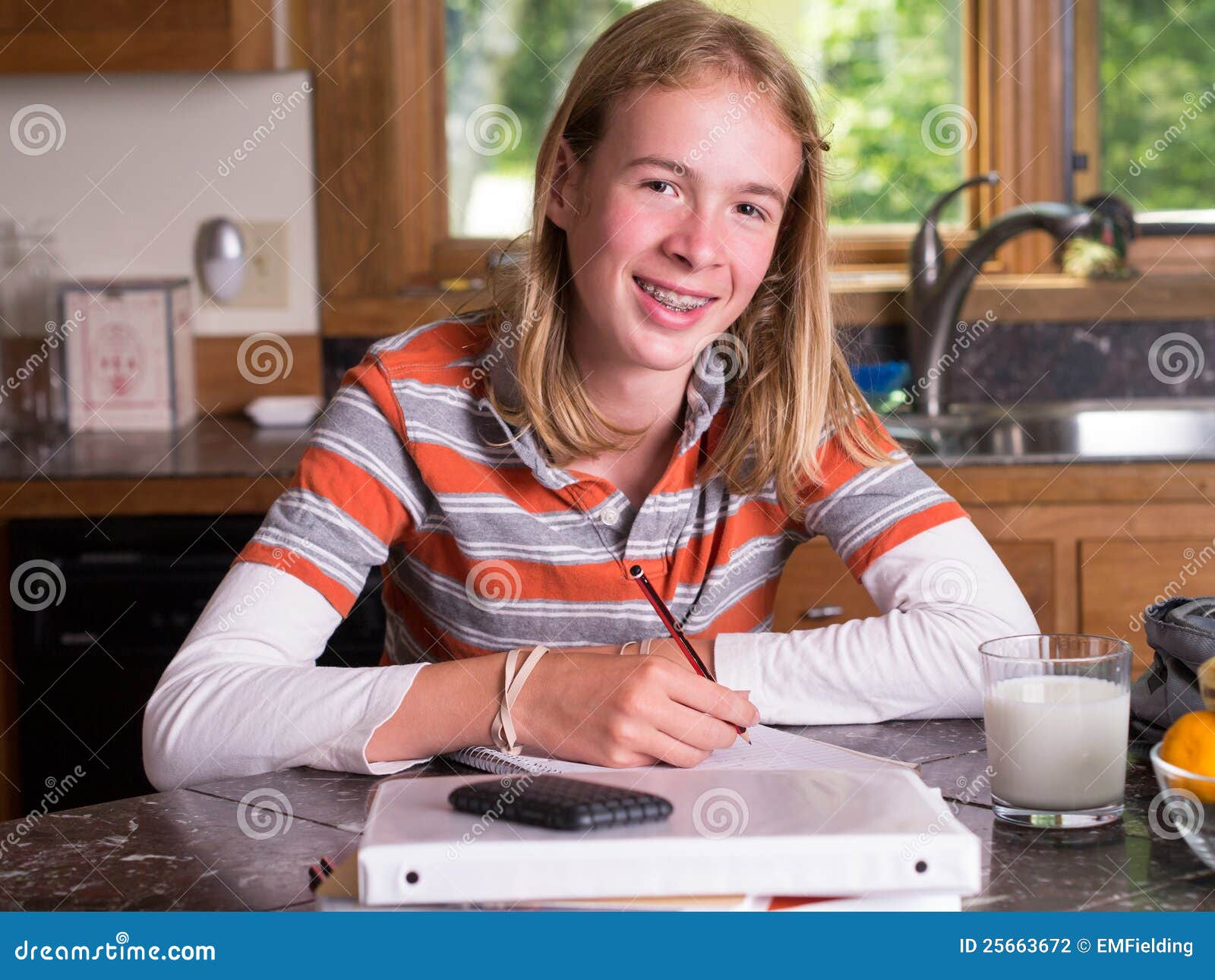 Teenager Doing after School Homework Stock Photo - Image of study ...