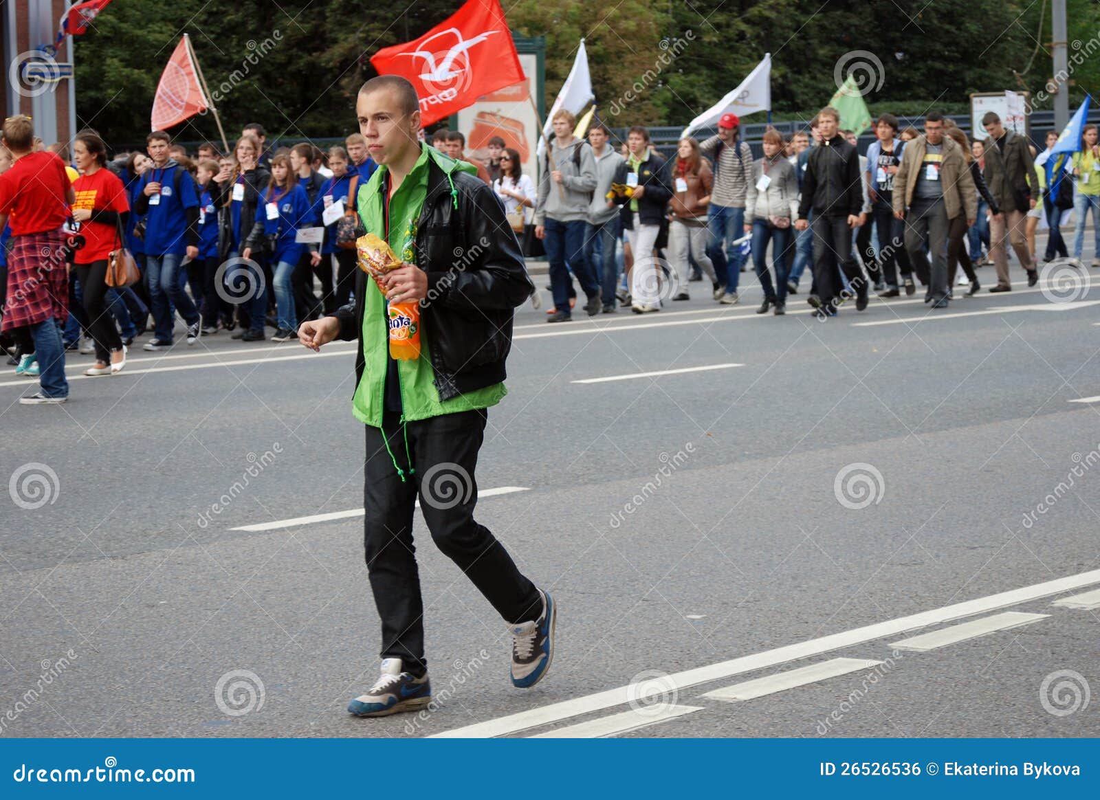 Teenager Eating Chips Walking Editorial Photo - Image of demonstration ...