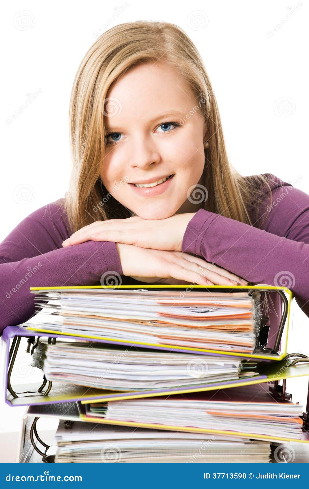 Teenager with file folders stock photo. Image of learning - 37713590