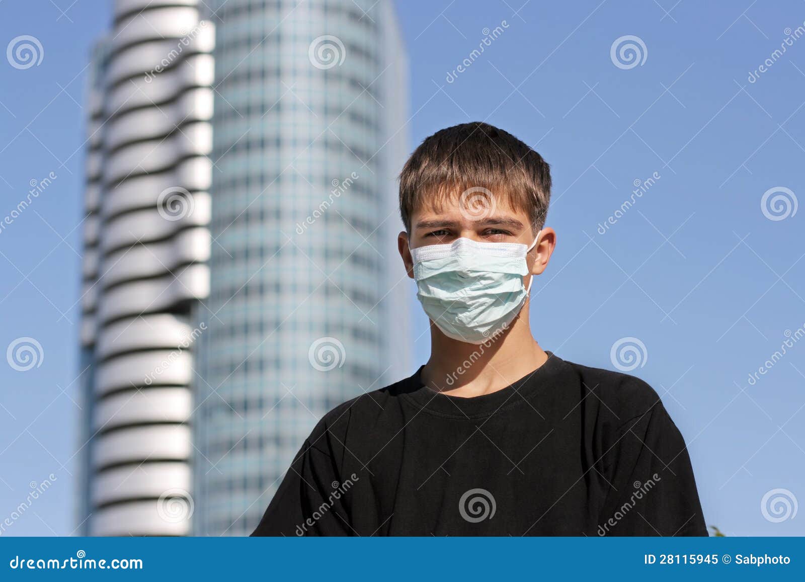 Teenager in Flu Mask stock image. Image of single, eyes - 28115945