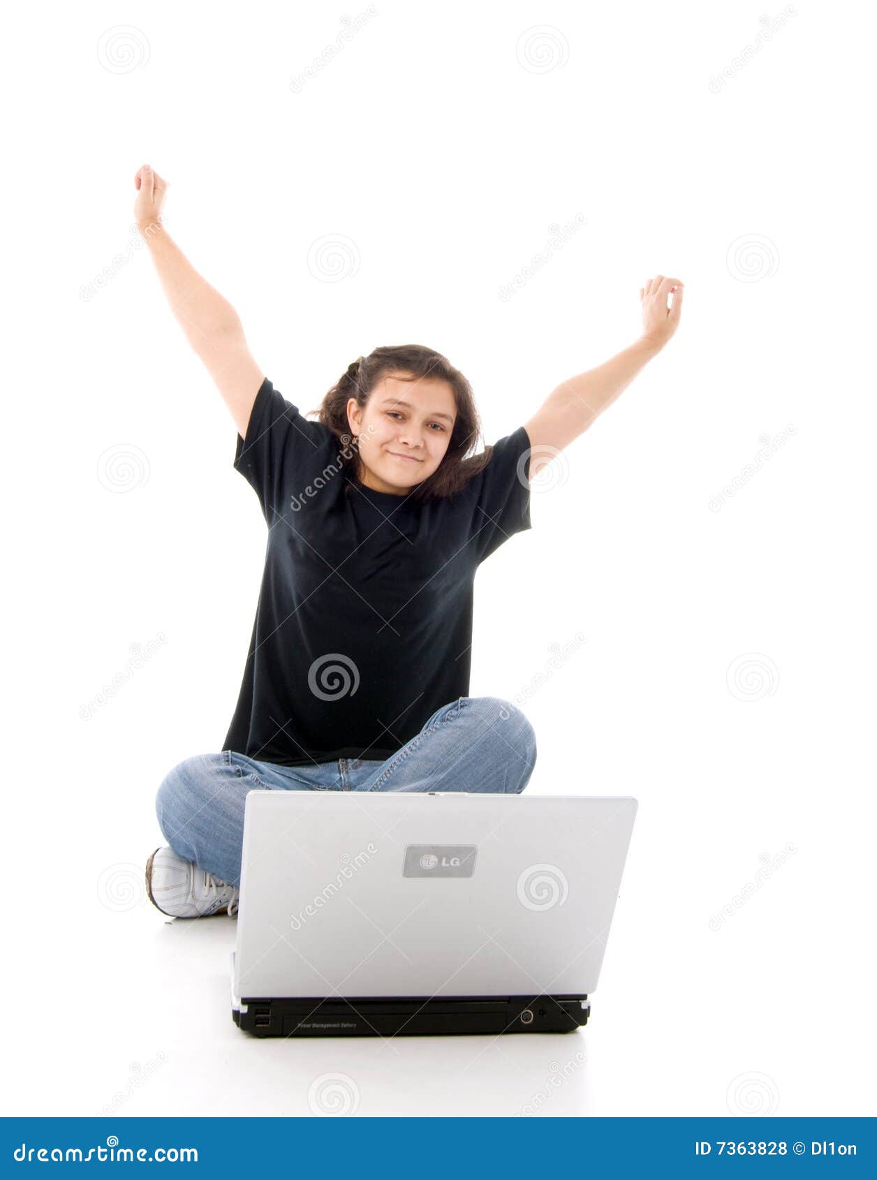 Teenager Girl and Computer stock photo. Image of girls - 7363828