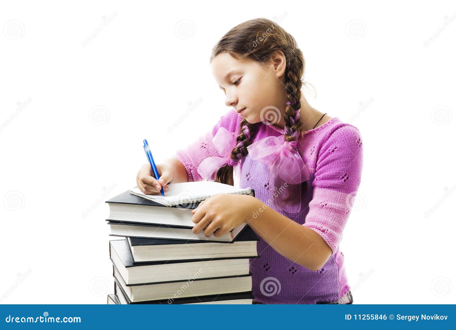 Teenager girl do homework stock photo. Image of reading - 11255846