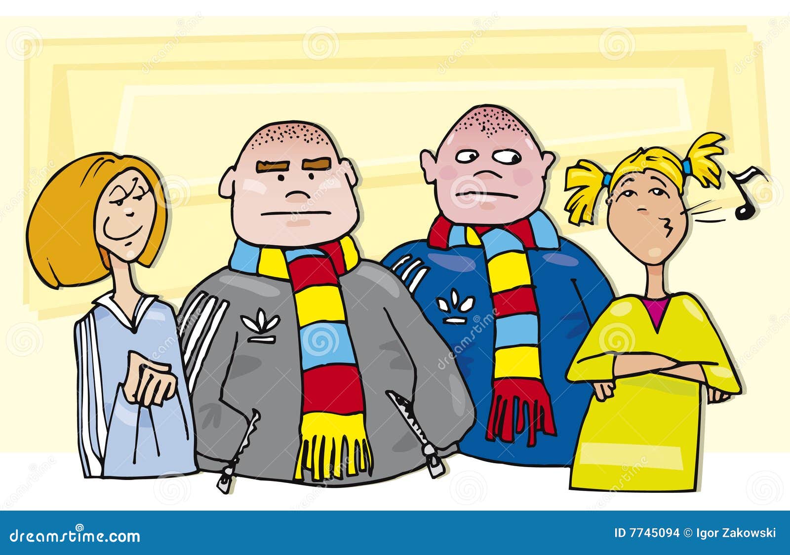 Set Of Hooligans Cartoon Icon Design Template With Various Models ...