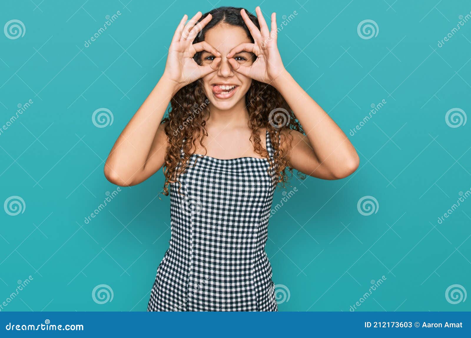 Teenager Hispanic Girl Wearing Casual Clothes Doing Ok Gesture Like