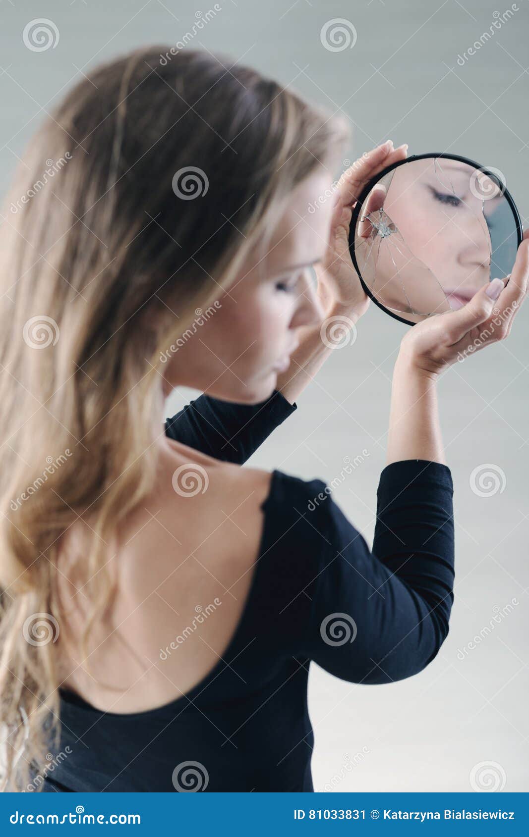 Teenager Holding Small Broken Mirror Stock Image - Image of healthcare ...