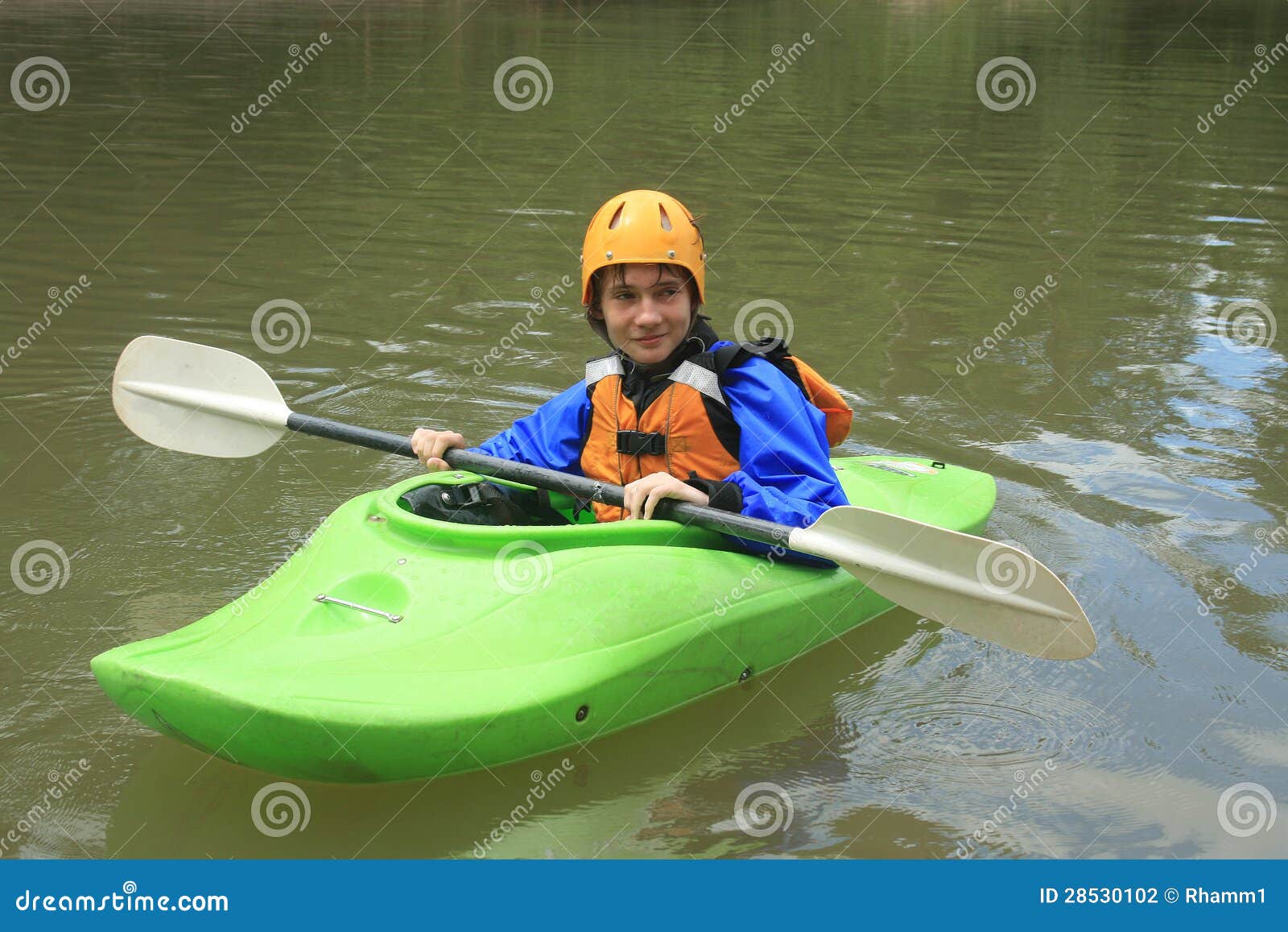 Teenager Kayaking stock photo. Image of rain, outdoor - 28530102