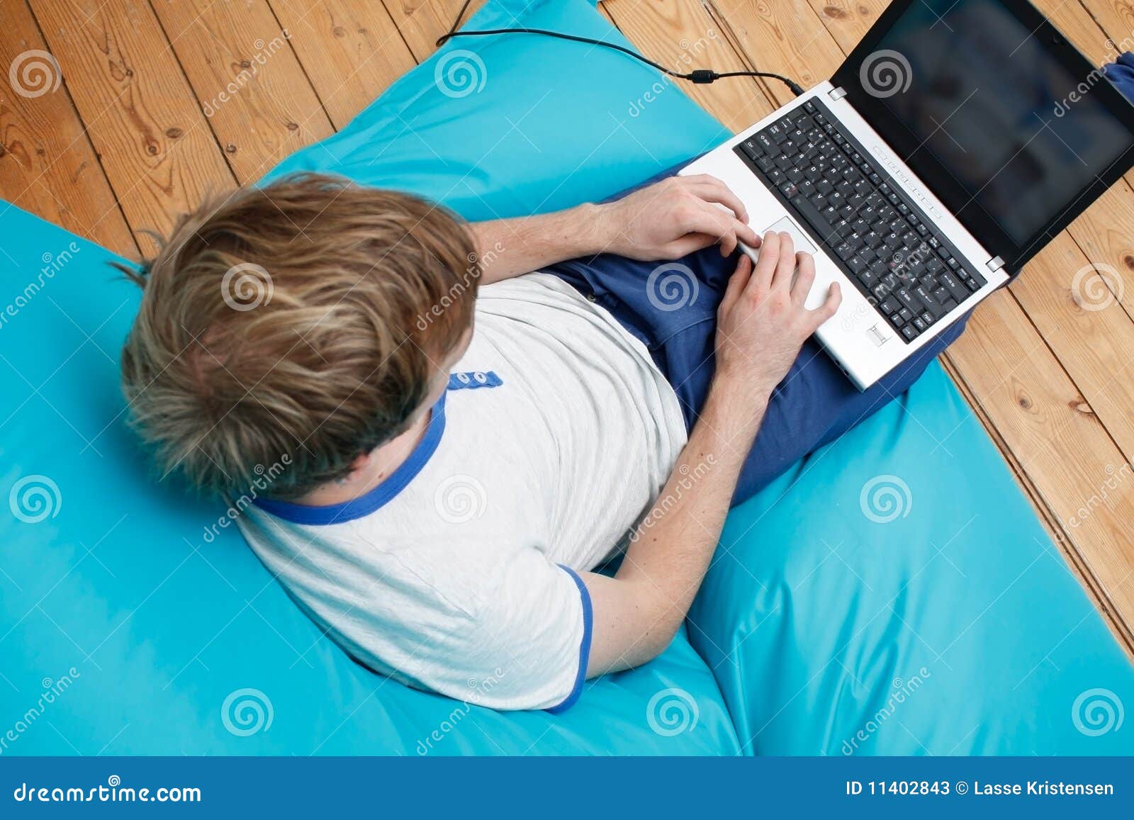 Teenager with laptop stock image. Image of laptop, relaxing - 11402843