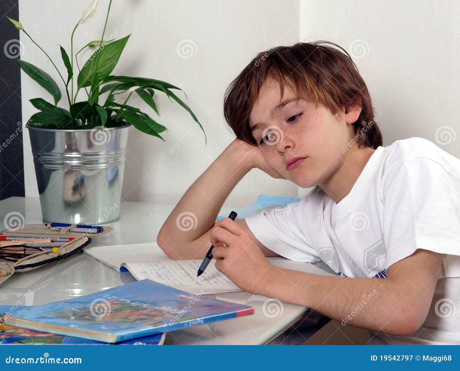 Teenager learning stock image. Image of brown, reading - 19542797