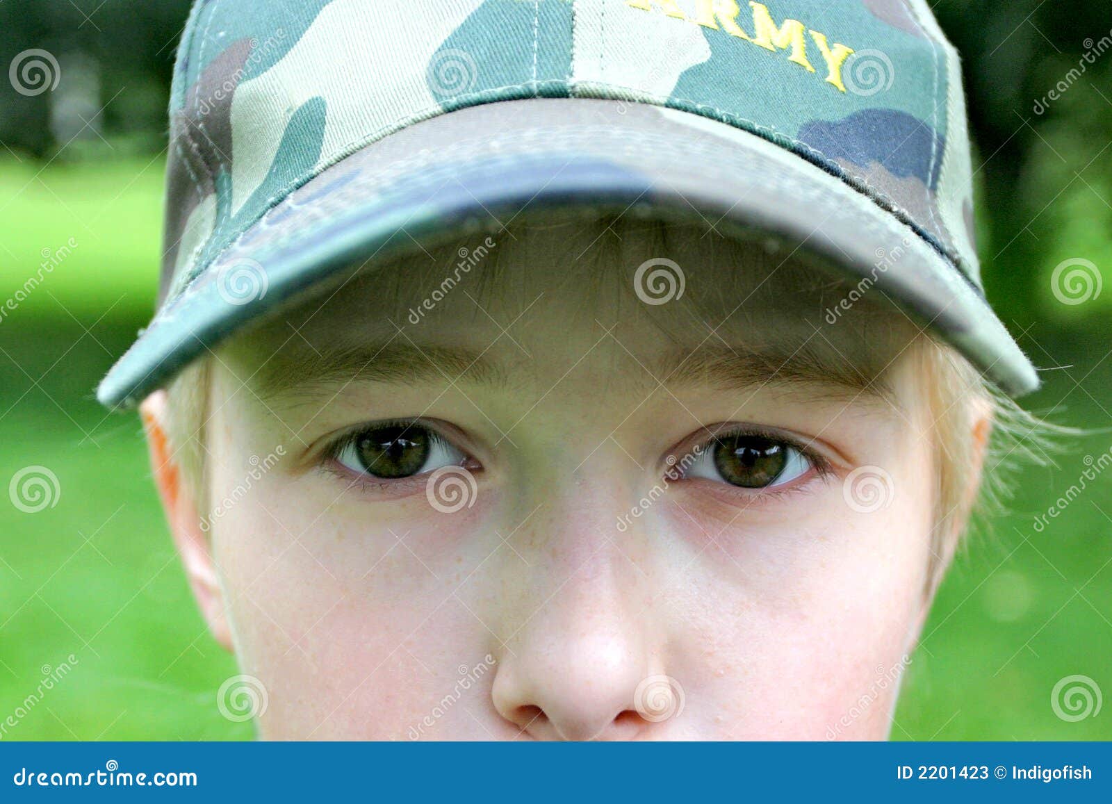 Teenager in a military cap stock image. Image of oozes - 2201423