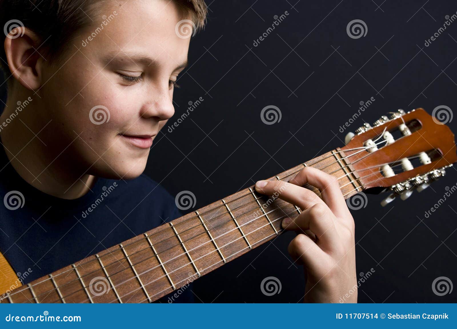 Teenager Boy Playing The Guitar Royalty-Free Stock Photo ...