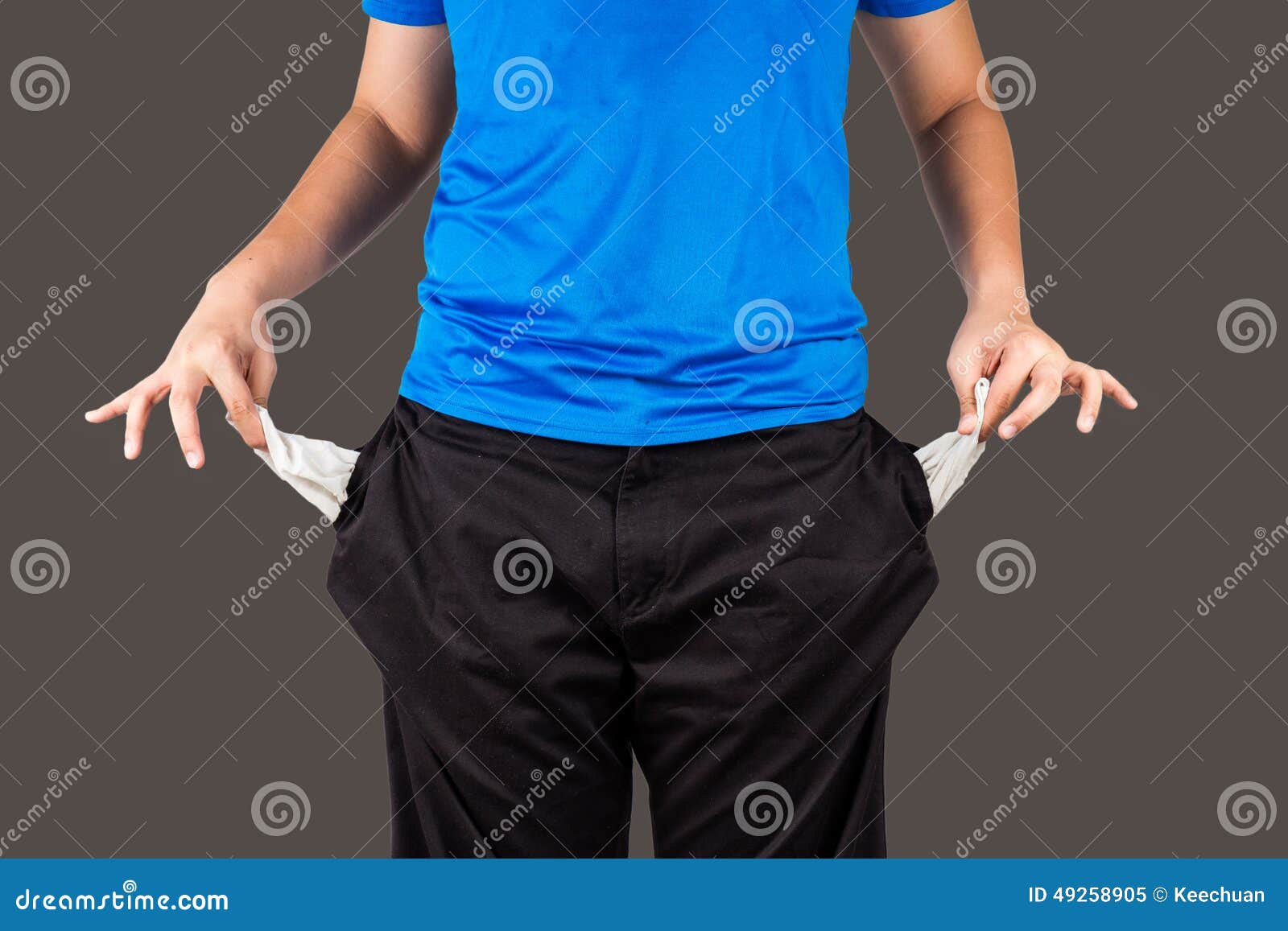 Teenager Pulling Out His Empty Pockets Stock Image - Image of penniless ...