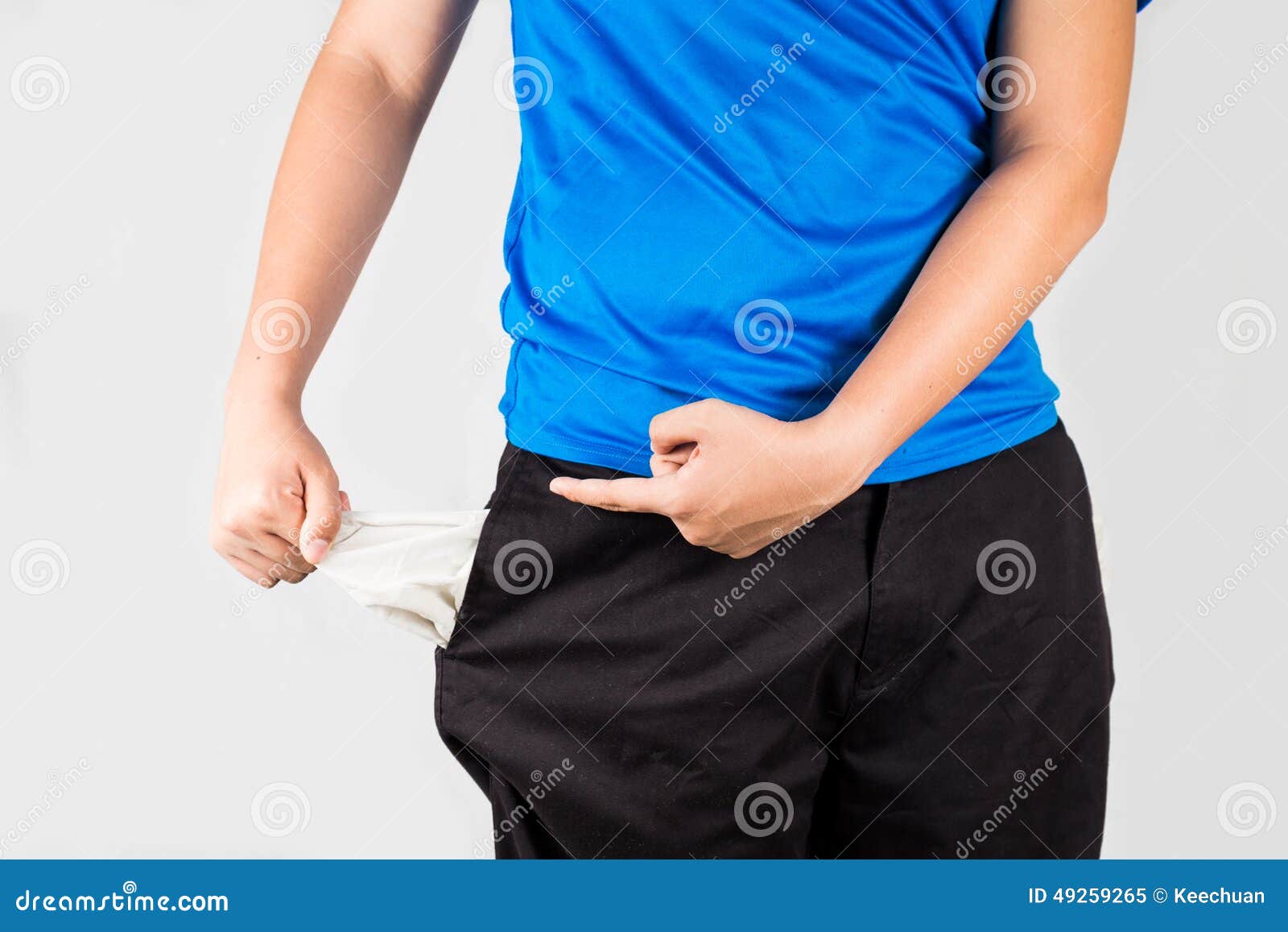 Teenager Pulling Out and Pointing His Empty Pockets Stock Image - Image ...