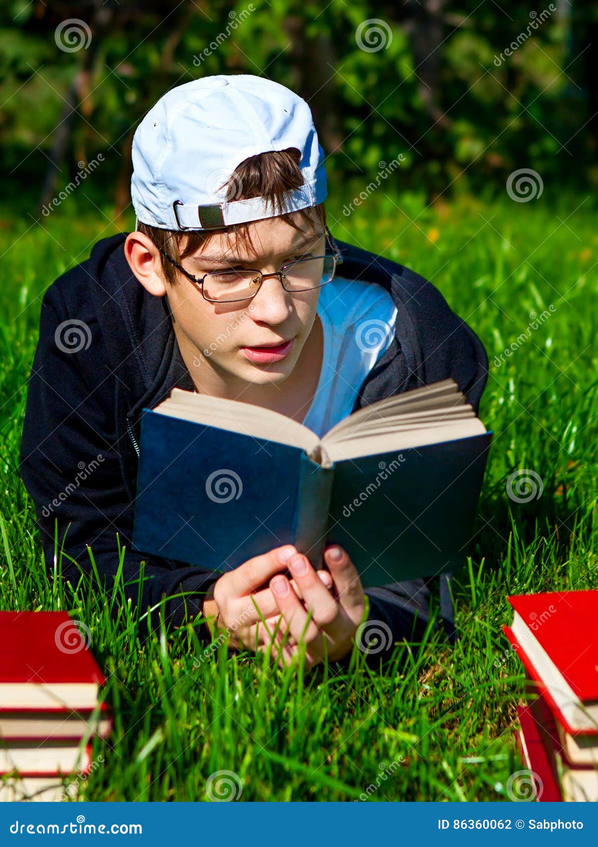 Teenager read a Book stock photo. Image of rest, caucasian - 86360062