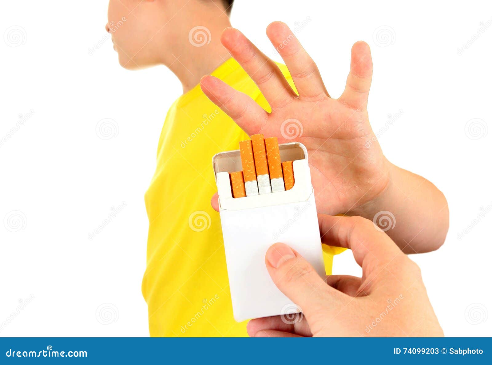 Teenager refuse Cigarettes stock image. Image of isolated - 74099203