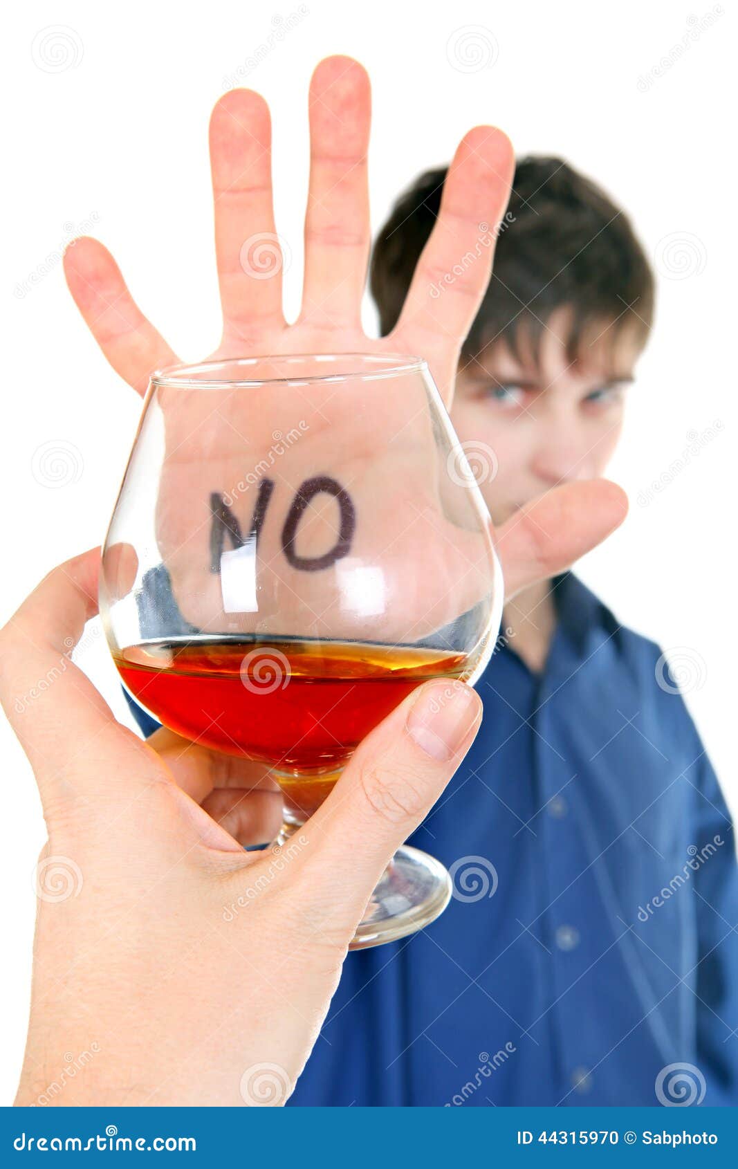 Teenager refuses Alcohol stock photo. Image of character - 44315970