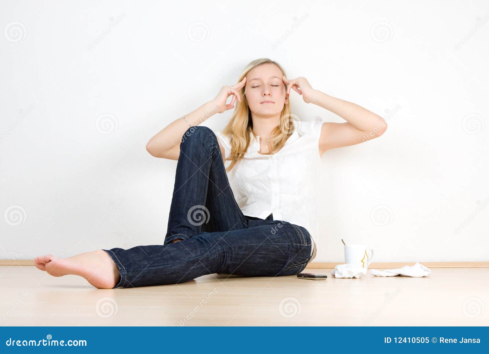 Teenager relaxing indoors stock image. Image of eyes - 12410505