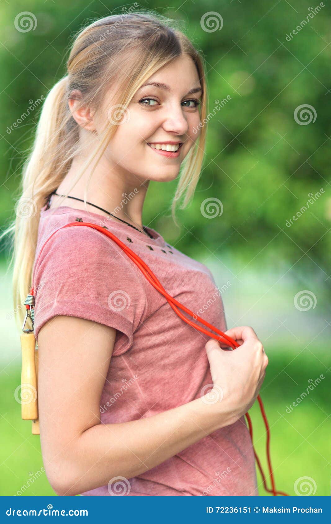 Teenager with a Skipping Rope in Park Stock Image - Image of human ...