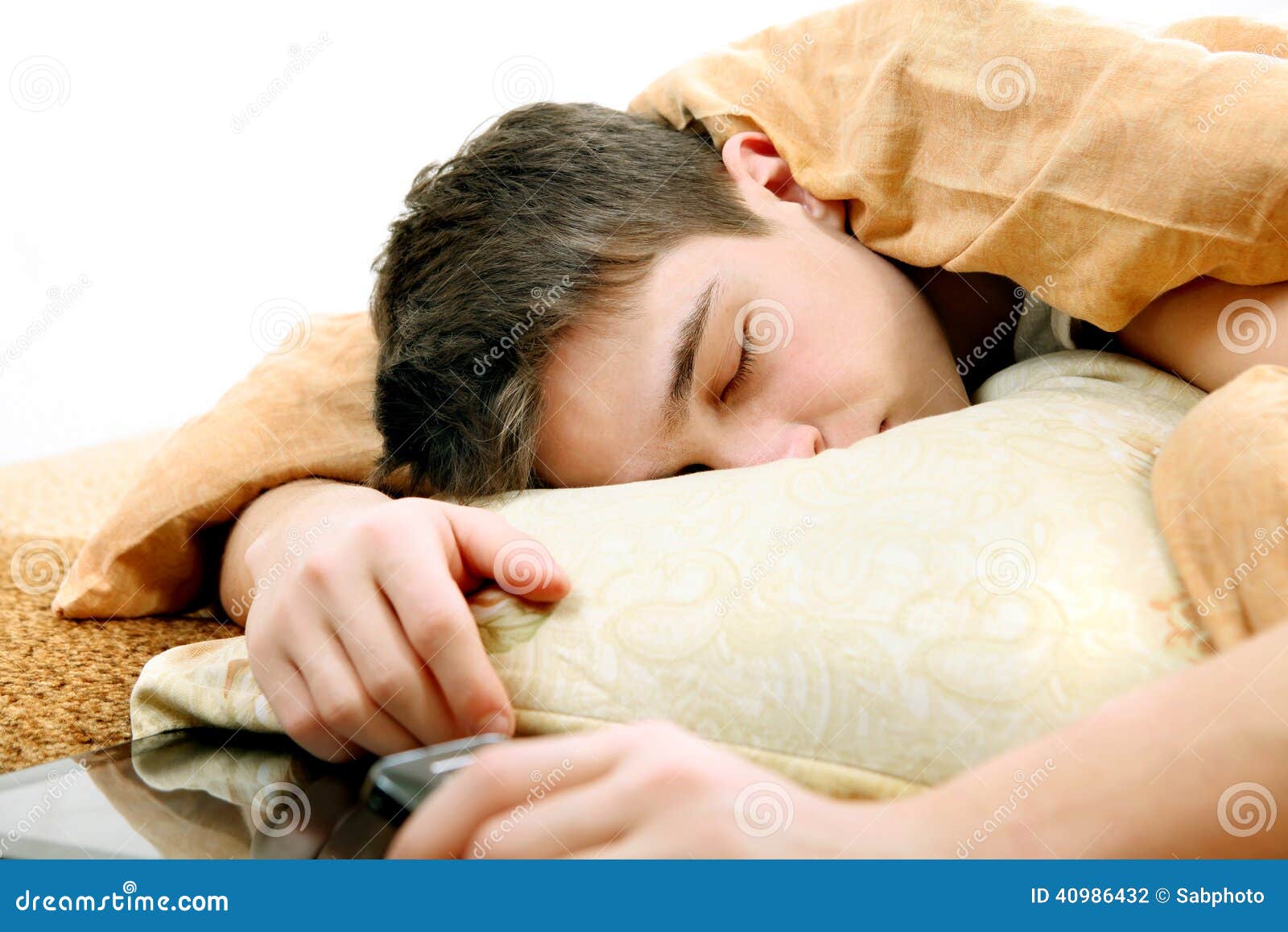 Teenager sleeping stock photo. Image of bedsheet, person - 40986432